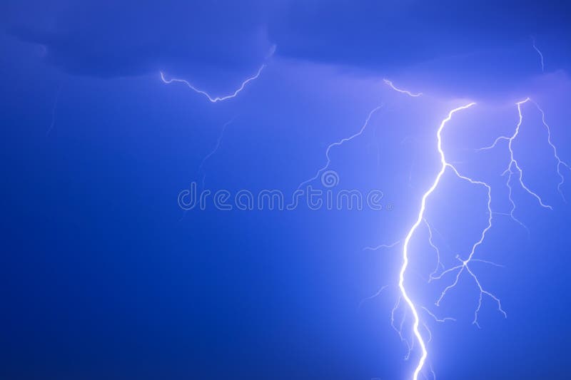 Ray. Lightning Storm. Lightning Bolt Storm. Fork Lightning Striking ...