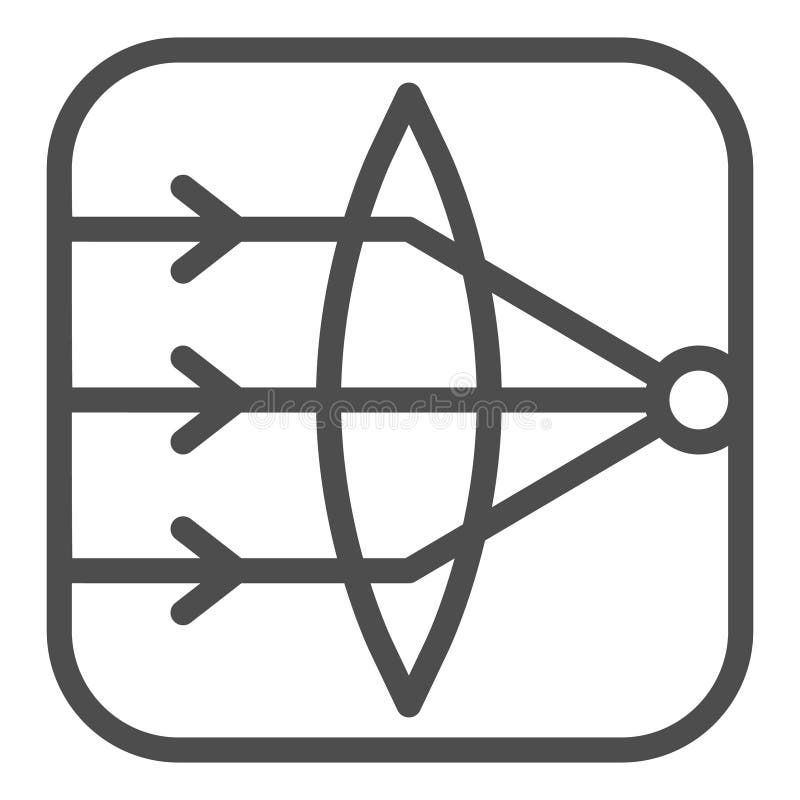 Ray Paths in Convex Lens Line Icon, Optical Equipment Concept. Vector ...