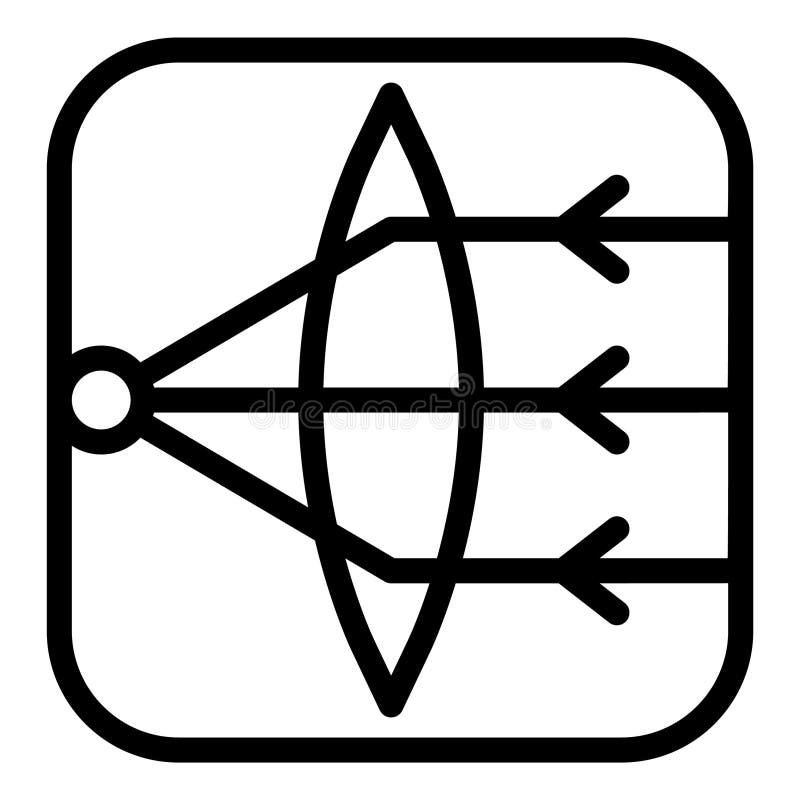 Ray Paths in Convex Lens Line Icon, Optical Equipment Concept. Vector ...