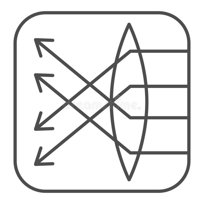 Ray Paths in Convex Lens Thin Line Icon, Optical Equipment Concept ...