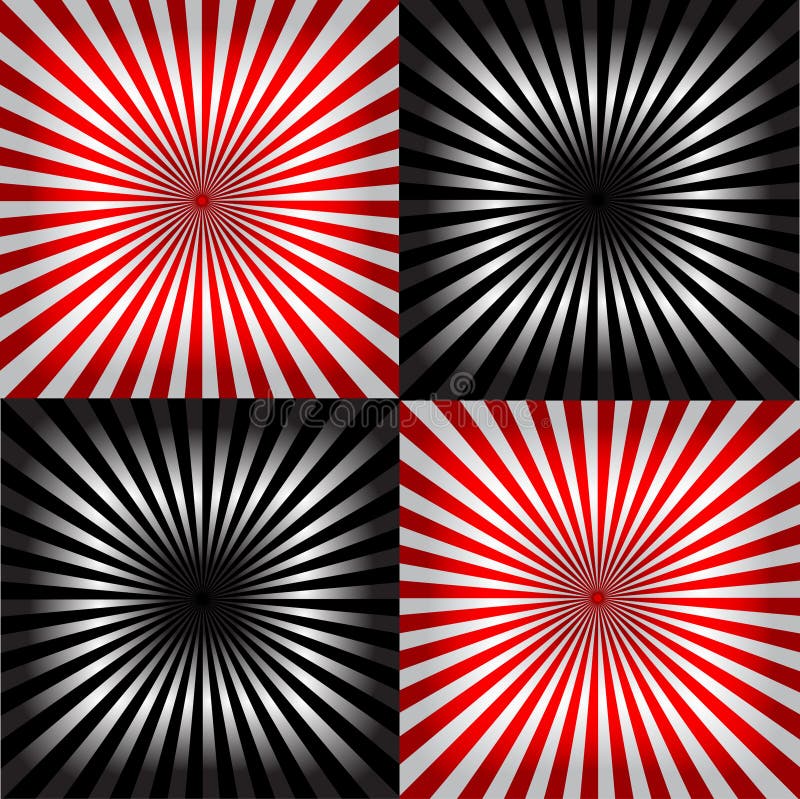 Ray Pattern Black & White & Red Background Stock Vector - Illustration ...