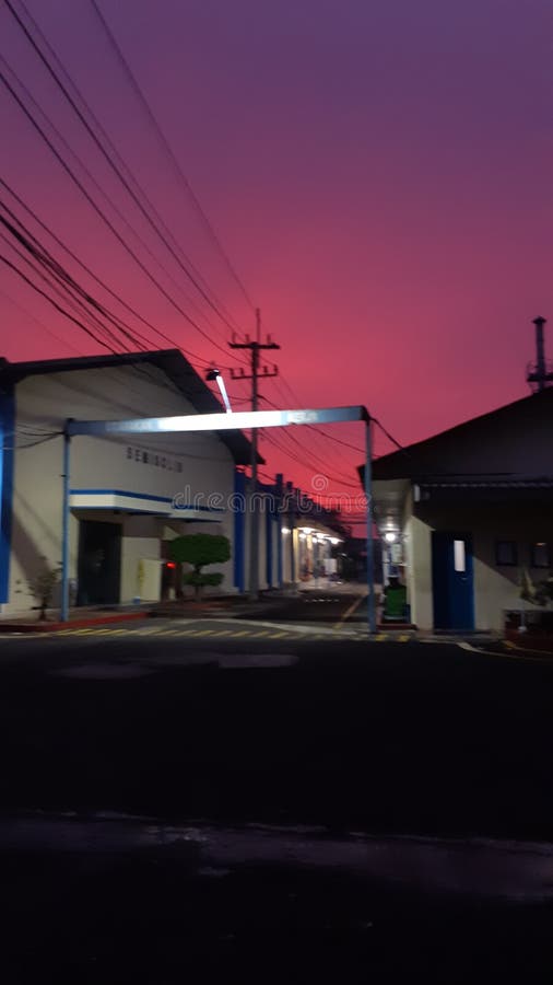 Ray Red in the Sky Afternoon Editorial Stock Image - Image of earth ...