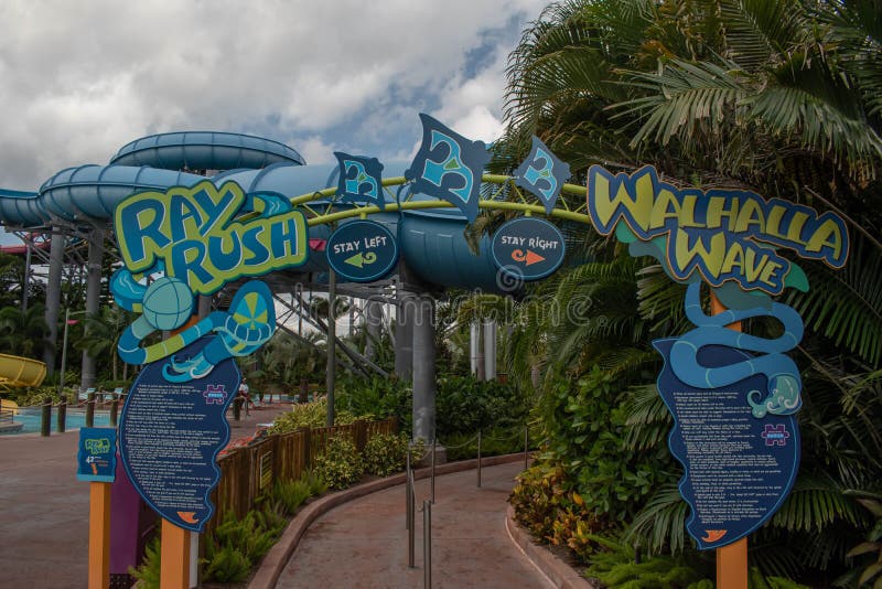 Ray Rush and Walhalla Way Sign at Aquatica Editorial Stock Image ...