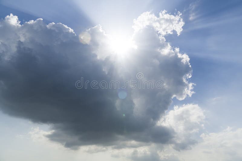 Silver Lining. Ray of Sunlight Breaking through Thick Gloomy Storm ...