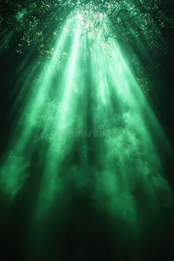 A Ray of Sunshine Piercing through the Water S Surface Stock Image ...