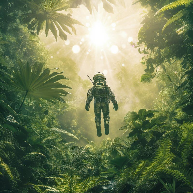 Ray of Sunshine of Surreal Science Fiction Scene Showing Astronaut ...