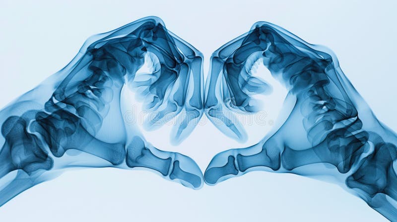 -ray of Two Hands Forming a Heart Shape Stock Image - Image of ...