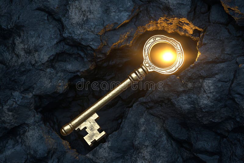 A Ray of White Light Shines through the Keyhole, Symbolizing an Idea or ...