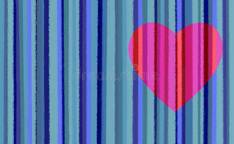 Rayas Azules Con El Corazón Rosado Stock de ilustración - Ilustración ...