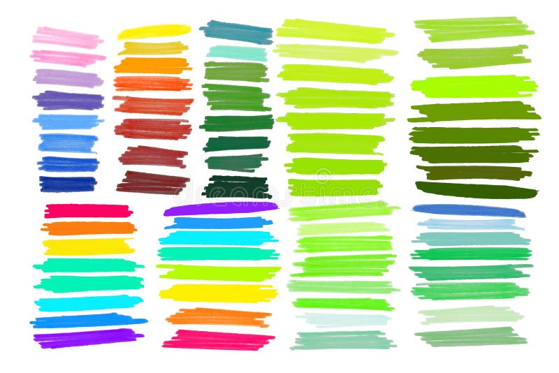 Rayas Del Color Dibujadas Con Los Marcadores Stock de ilustración ...