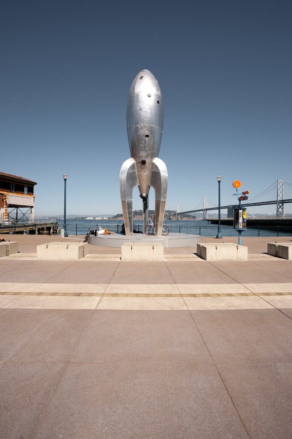 Raygun Gothic Rocket Ship Bay Bridge Editorial Stock Image - Image of ...