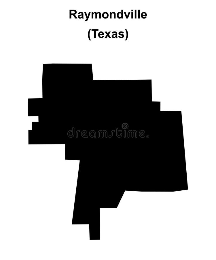 Raymondville outline map stock vector. Illustration of outline - 357648585