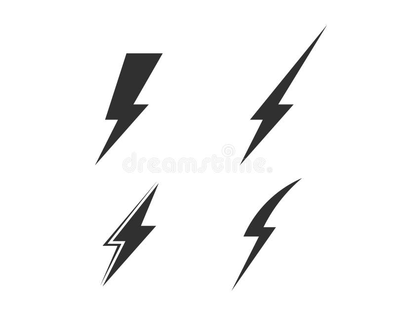 Rayo, Sistema Del Vector Del Poder De La Electricidad Ilustración del ...