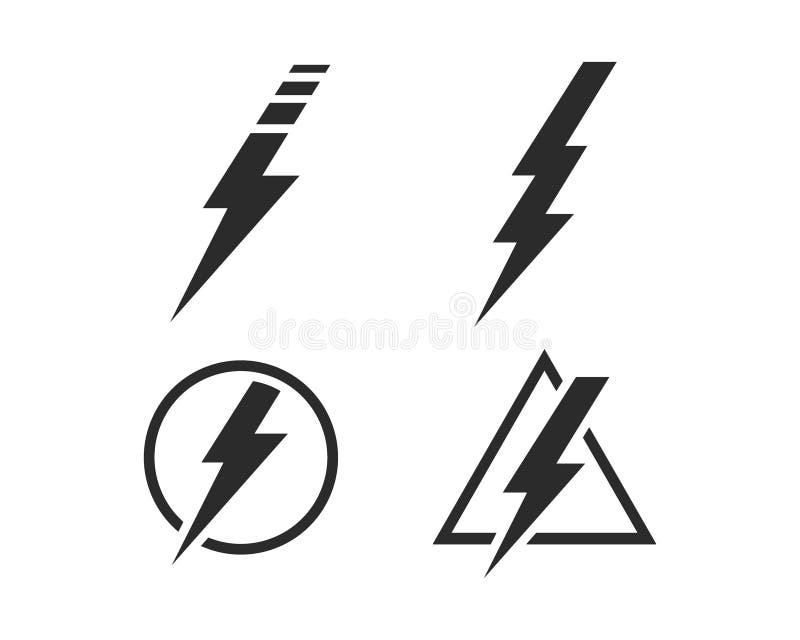 Rayo, Sistema Del Vector Del Poder De La Electricidad Ilustración del ...