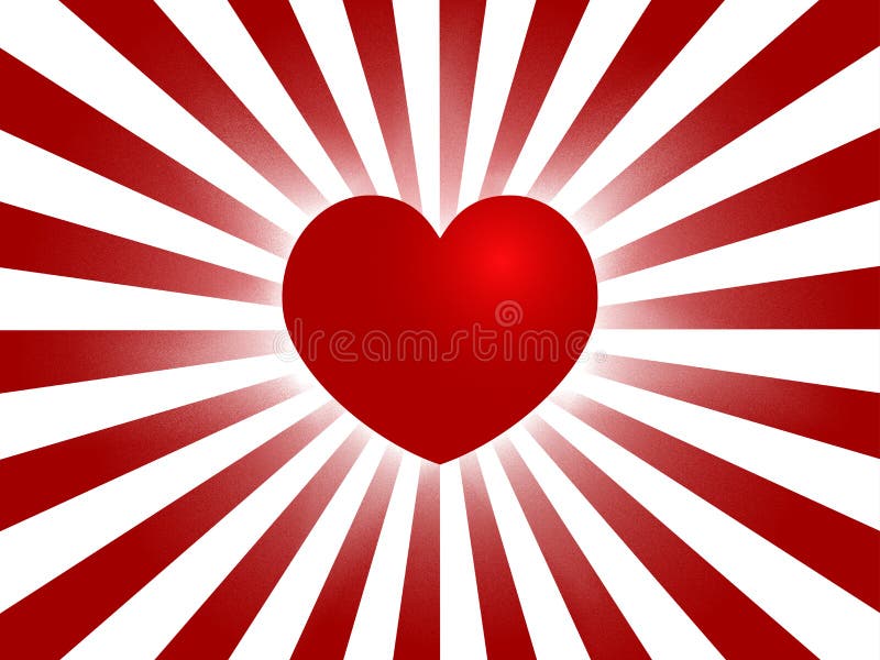 Rayon De Soleil Rouge De Coeur Illustration de Vecteur - Illustration ...