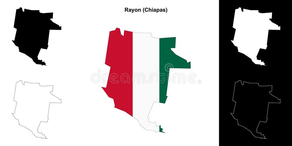 Rayon outline map stock vector. Illustration of mexico - 375807827