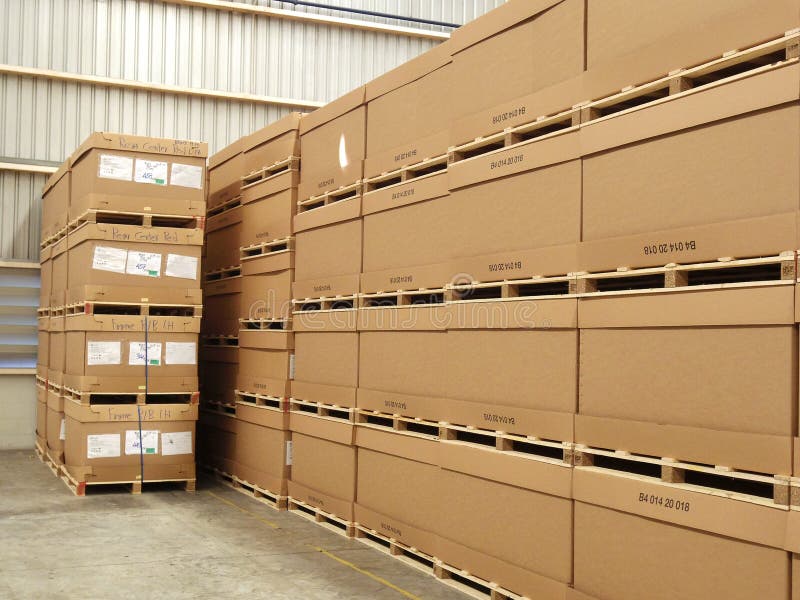 Material Boxes in Manufacturing Warehouse Editorial Stock Image - Image ...