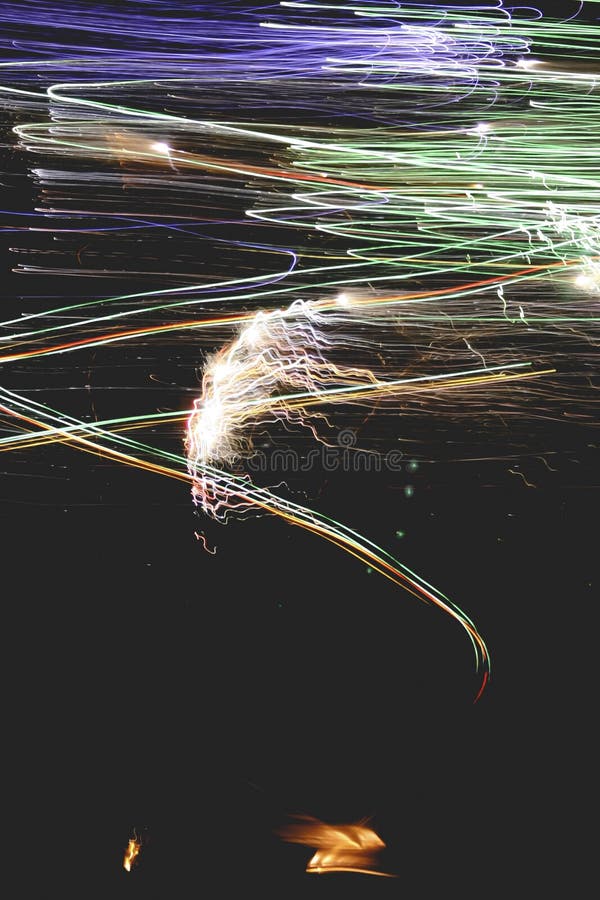 Rays of Abstract Lights on a Black Background Stock Image - Image of ...