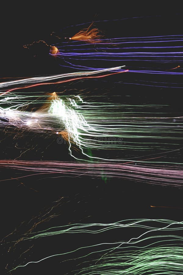 Rays of Abstract Lights on a Black Background Stock Photo - Image of ...