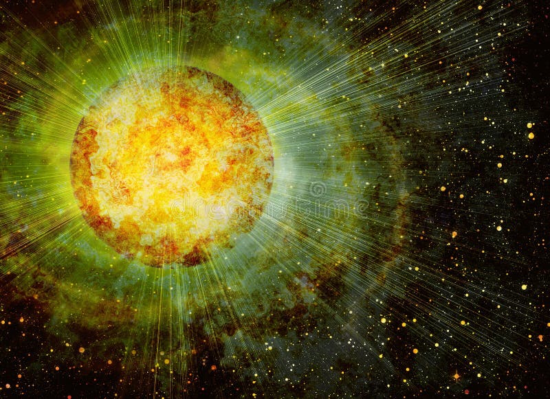 Sun Rays in Space Background Stock Illustration - Illustration of rays ...