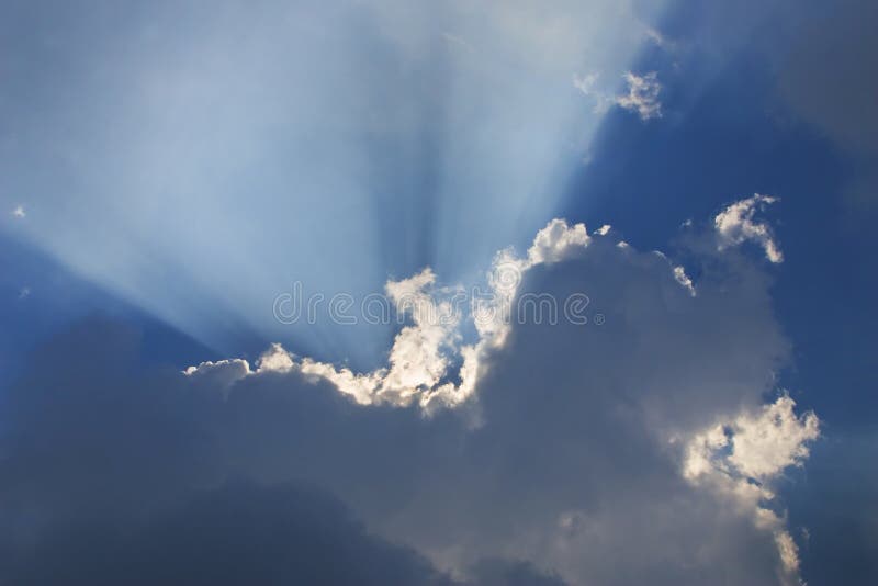Rays behind clouds 3 stock photo. Image of dramatic, broad - 3258354