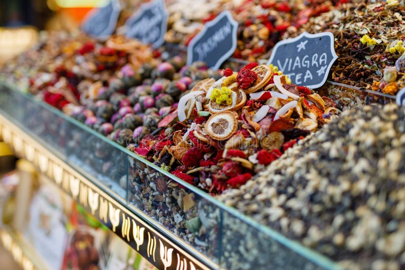 Rays of Bright Herbal Tea at an Oriental Bazaar Stock Image - Image of ...