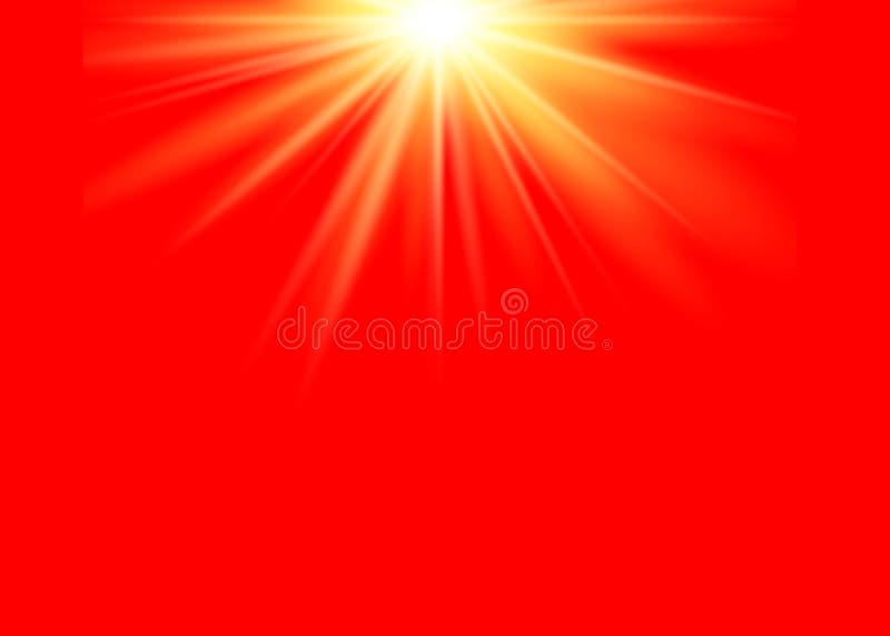 Rays of Bright Light on a Red Background Stock Vector - Illustration of ...