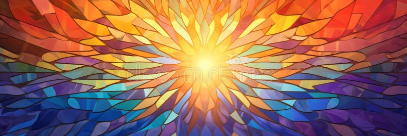 Rays of Bright Sun Pass through Colored Stained Glass Stock Image ...