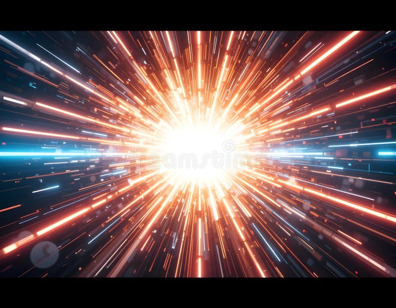Rays Bursting from Center Light Speed Effect Stock Photo - Image of ...