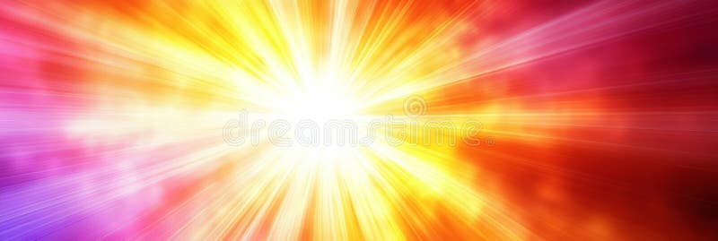 Rays of Color Converging on a Bright Center, Abstract Background for ...