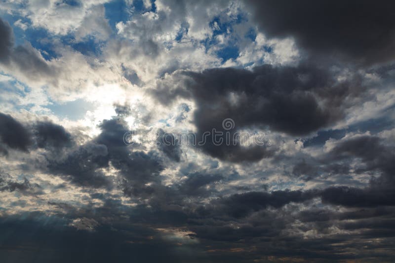 Rays in dark clouds stock photo. Image of radiance, meteorology - 232350698