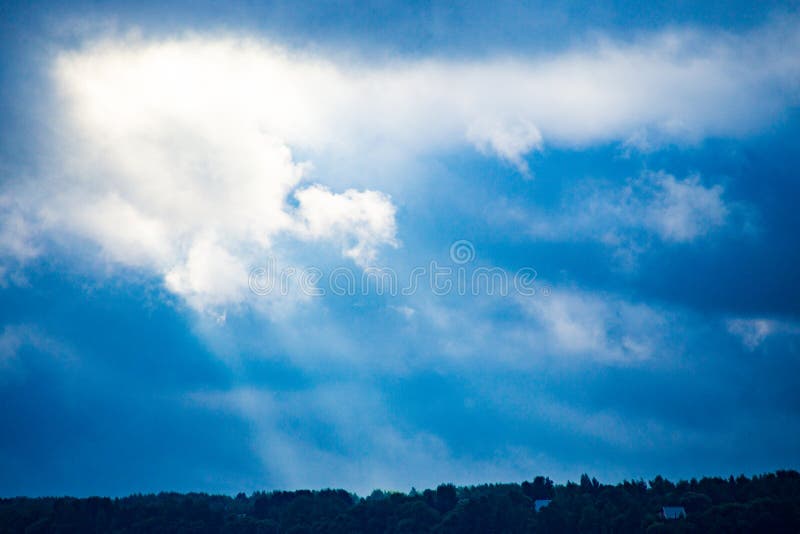 The Rays of God in the River Landscape Stock Photo - Image of godray ...
