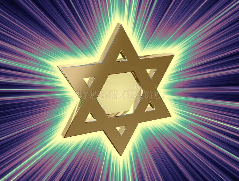 Among Rays of Gold Star of David Stock Illustration - Illustration of ...