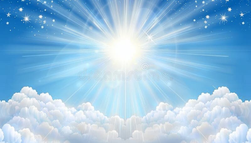 Rays of Heavenly Light Shining through Clouds, a Divine and Serene ...