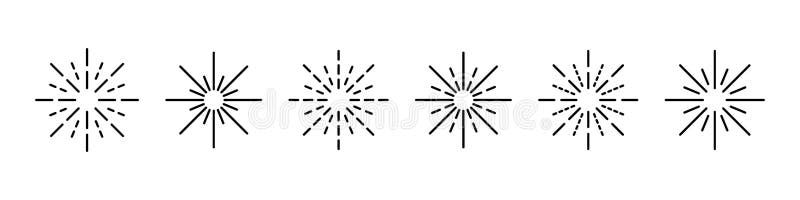 Rays Icon Symbol Set Simple Design Stock Vector - Illustration of ...