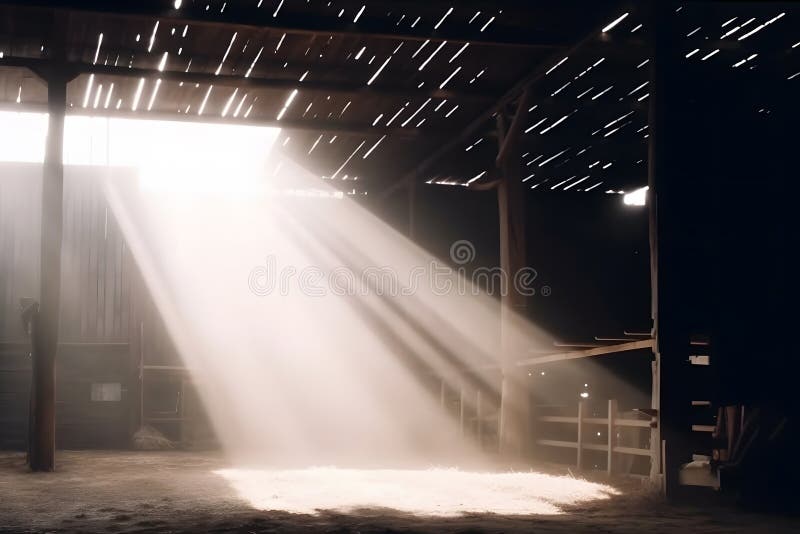 Rays of Light in the Barn. Neural Network AI Generated Stock Photo ...