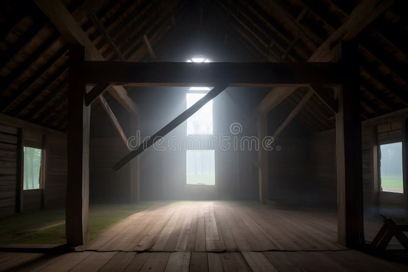 Rays of Light in the Barn. Neural Network AI Generated Stock Photo ...