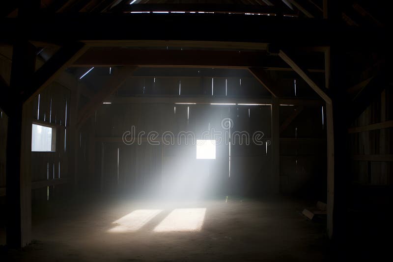 Rays of Light in the Barn. Neural Network AI Generated Stock ...