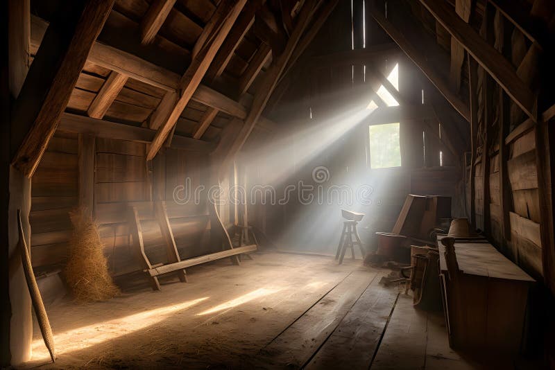 Rays of Light in the Barn. Neural Network AI Generated Stock ...