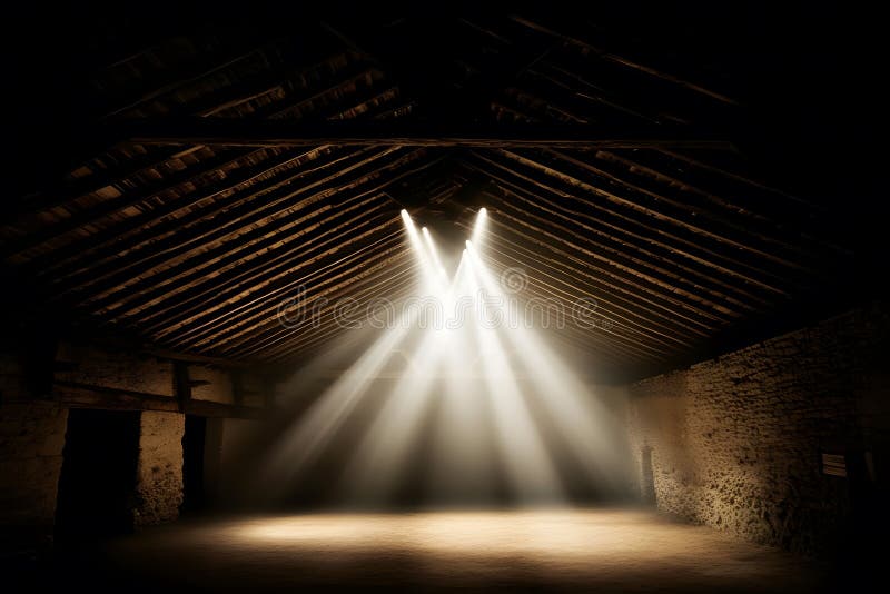 Rays of Light in the Barn. Neural Network AI Generated Stock ...