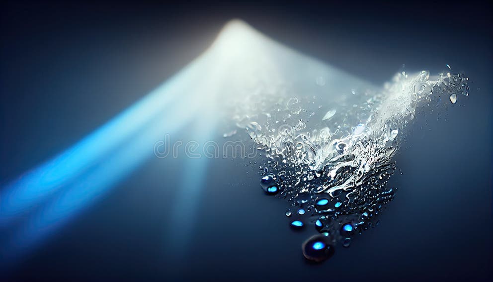 Rays of Light Blue with Bubbles - Artificial Art Stock Illustration ...