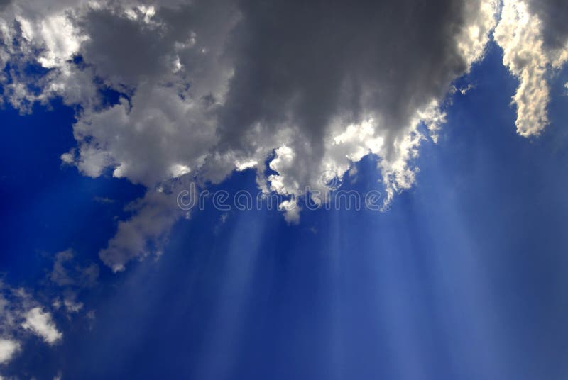 Rays Of Light In Blue Sky Picture. Image: 4963372