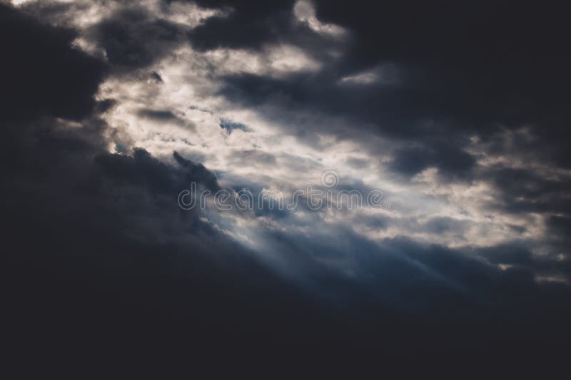 Rays of Light through Clouds Stock Photo - Image of rain, religion ...