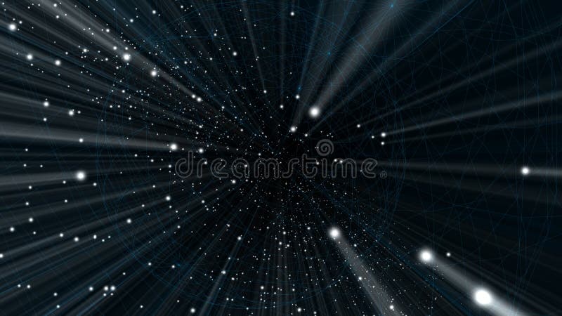 Rays of Light in Computer Matrix Illustration Stock Photo - Image of ...