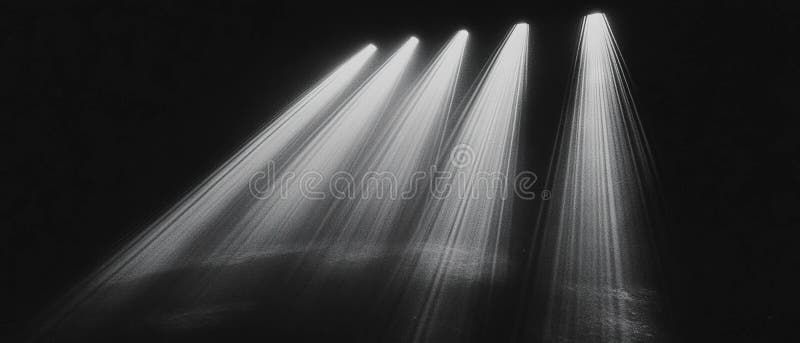 Rays of Light Creating Dramatic Texture with Focused Beams on a Dark ...