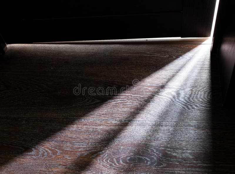 Rays of Light from the Door in a Dark Room Stock Image - Image of hope ...