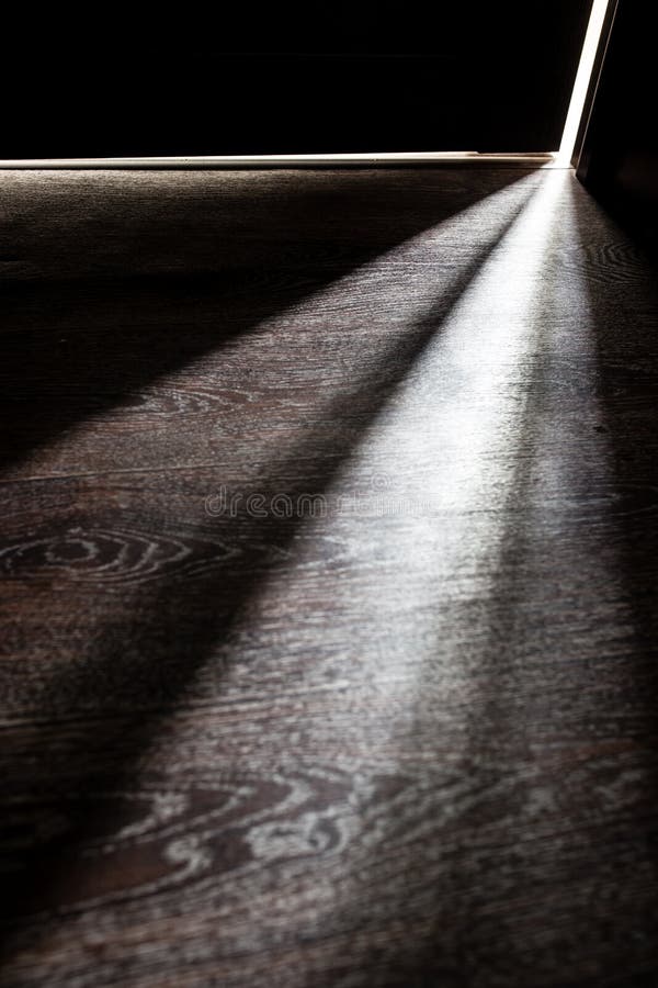 Rays of Light from the Door in a Dark Room Stock Image - Image of enter ...