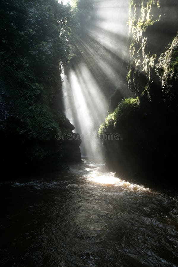 Rays of Light Entering a River Canyon Stock Image - Image of light ...