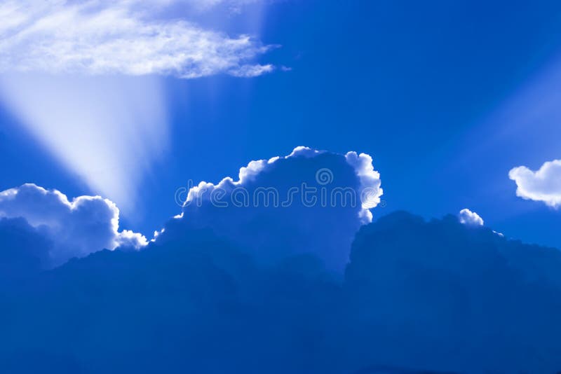 Rays of Light Falling on the Icy Clouds Above Stock Image - Image of ...