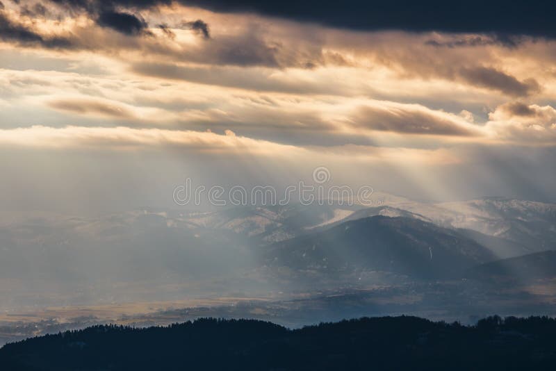 Rays of Light Pass through the Clouds Stock Image - Image of blue ...